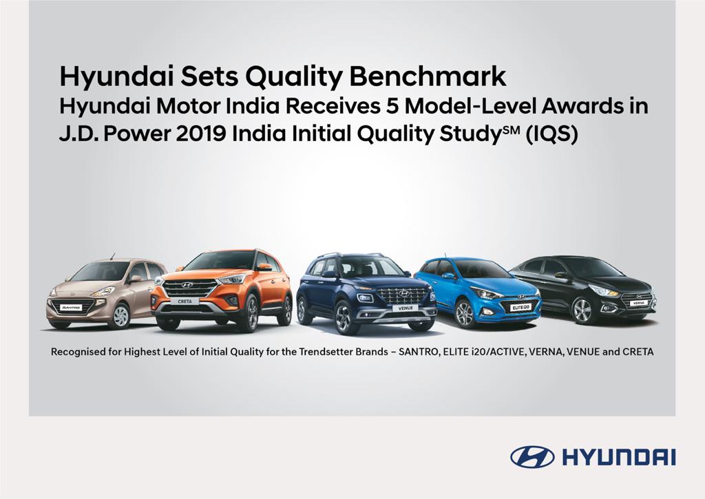 Hyundai wins big in J.D Power awards 2019 - Motor World India
